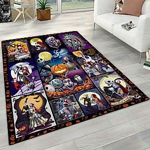 Nightmare Before Christmas Jack Skellington Area Rug – Perfect Christmas Decorations for Halloween! Horror Christmas Nursery Rug, Washable Rugs for Living Room, Bedroom Rug (2x3ft)