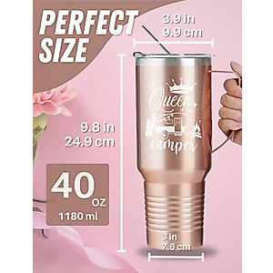 Onebttl Queen of the Camper Tumbler RV Gifts for Women, Coffee Mug for Campers, RV Enthusiasts, Motorhome Owners, Stainless Steel Insulated 1180ml/40oz