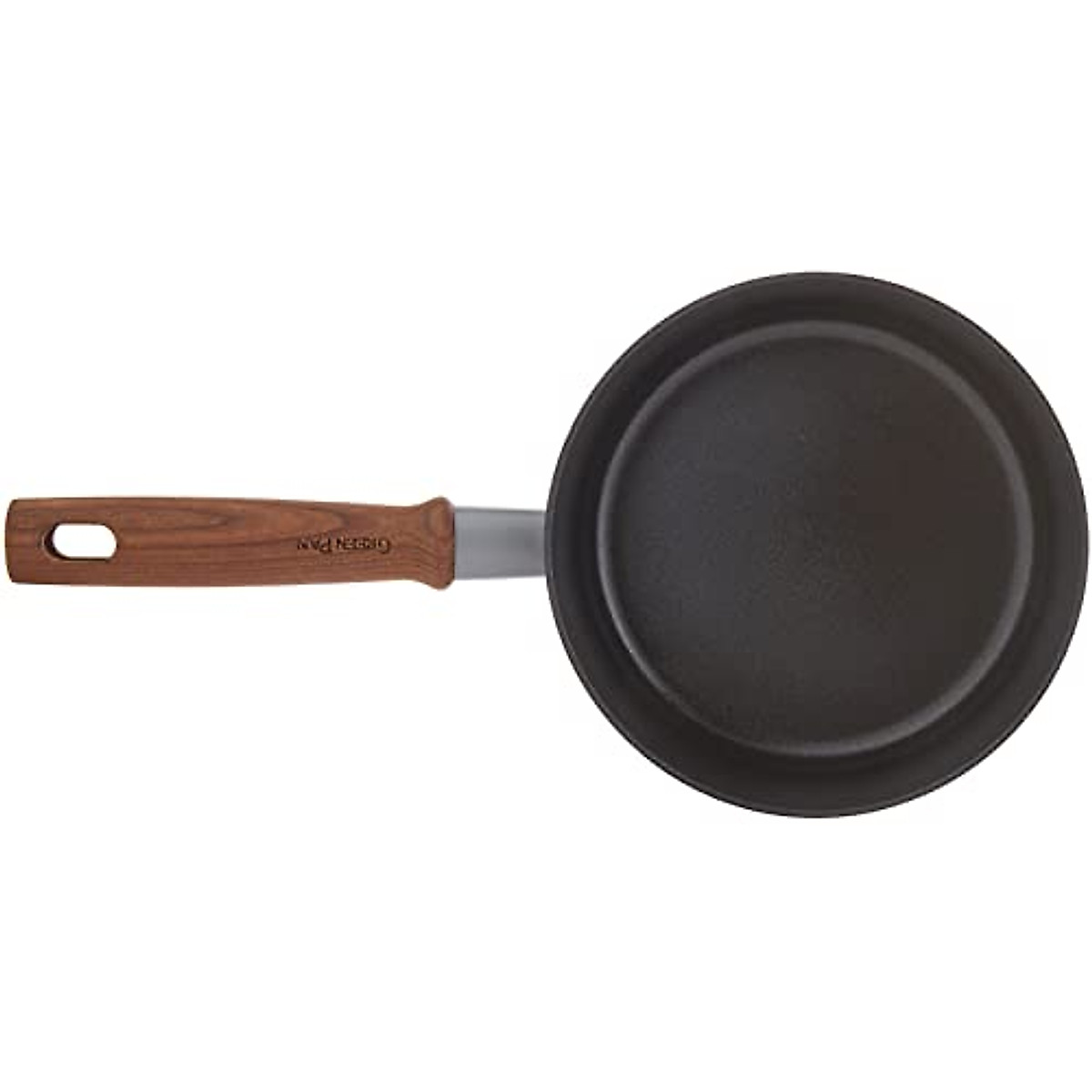 GreenPan Mayflower Pro Hard Anodized Healthy Ceramic Nonstick, 2QT Saucepan Pot with Lid, Vintage Wood Handle, PFAS-Free, Induction, Charcoal Gray