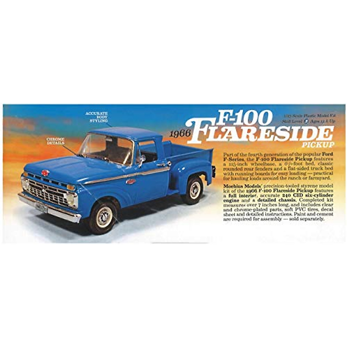 Moebius MMK1232 1:25 1966 Ford F-100 Flareside Pick