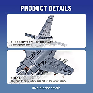DAHONPA AV-8 Fighting Military Army Airplane Building Bricks Set, 807Pieces Air-Force Build Blocks Toy, Gift for Kid and Adult.