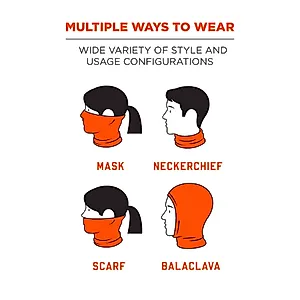 Ergodyne N-Ferno 6492 Thermal Fleece Neck Gaiter, Multiple Ways to Wear, Moisture-Wicking