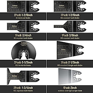 15PCS Universal Oscillating Tool Oscillating Saw Blades, Oscillating Multitool Quick Release Saw Blades for Wood Metal Plastics, Fit Fein Multimaster Porter Cable Bosch Ryobi Dewalt Milwaukee Rockwell