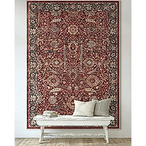 Well Woven Liana Flatweave Persian Floral 6' x 9' Area Rug Red