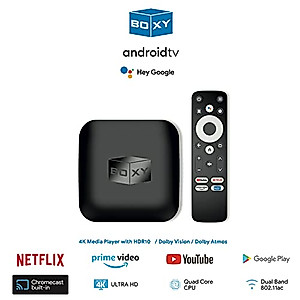 BOXY Android TV Box, Streaming Media Player 4K, Dune HD Media Center, Mini PC, AV1, USB 3.0, Ethernet, MKV/ISO 4K DV P7 FEL AFR, HDR10+, DTS, Netflix in 4K Dolby Vision & Atmos, Voice