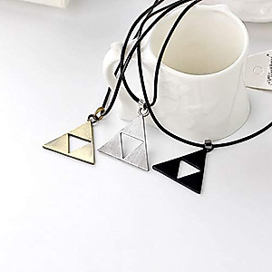 LLYANZ Antique Gold Plated Metal Leather Chain Zelda Pendant Necklace (gold)