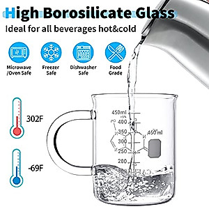 PSZEZNZ Caffeine Beaker Mug,Caffeine mug, Funny coffee mug,Coffee Mugs,Measuring for Coffee, Graduated Beaker Mug with Handle16 oz (450ml)