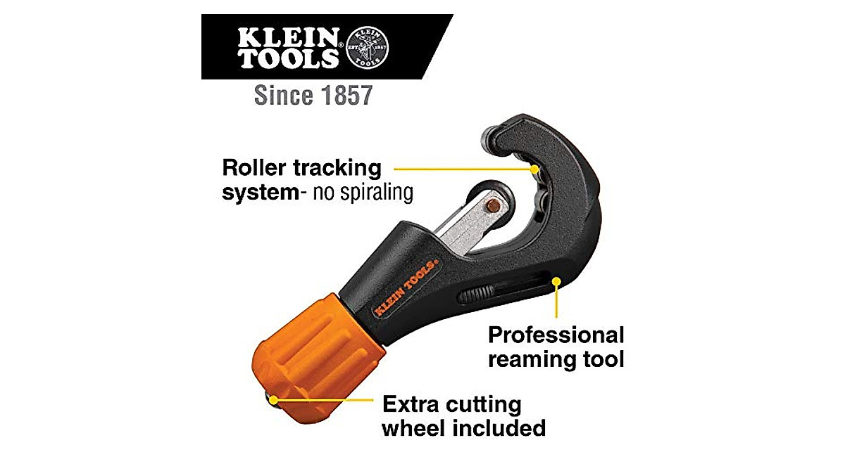 Klein Tools 88904 Professional Tube Cutter - Accurate HVAC Reaming Tool