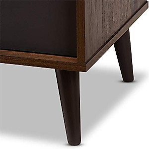 Baxton Studio Samuel Modern TV Stand in Brown and Dark Grey