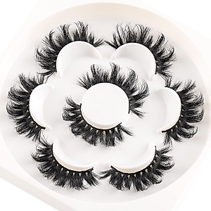 BEFACL Fluffy False Eyelashes 18mm 20mm Fluffy Mink Lashes 6D Mink Eyelashes Natural Look Mink Lashes Faux Mink Strip 3D Lashes Pack 4 Pairs (BF02)