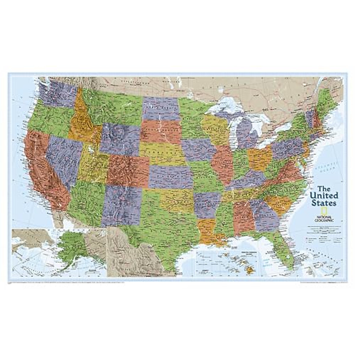 National Geographic United States Wall Map - Explorer - Laminated (32 x 20.25 in) (National Geographic Reference Map)