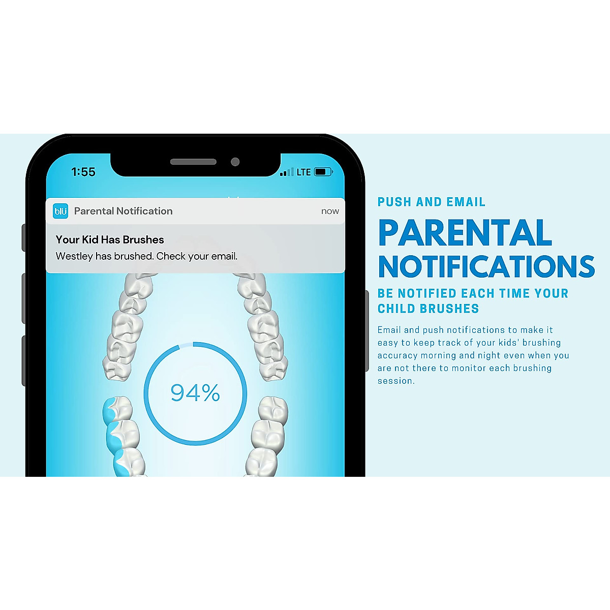 Blu Smart Bluetooth Enabled Kids Toothbrush with Live Tracking App to Teach Children Healthy Brushing Habits, Share Results with Your Dentist, Wireless Rechargeable Electric (Pink)