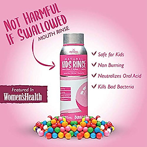 Elementa Essentials Kids Bubble Gum | Mouth Rinse Oral Care 20 oz | Dentist Recommended | Neutralizes Oral Acid | Fresh & Healthy Natural Mouthwash for Kids