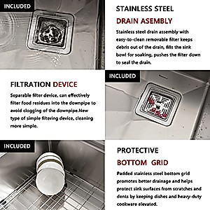 28 Inch Undermoutn Kitchen Sink Stainless Steel- Abironl 28"x18" Under Mount Kitchen Sink Workstation Ledge 16 Gauge Stainless Steel Kitchen Sink Single Bowl Kitchen Sink with Accessories