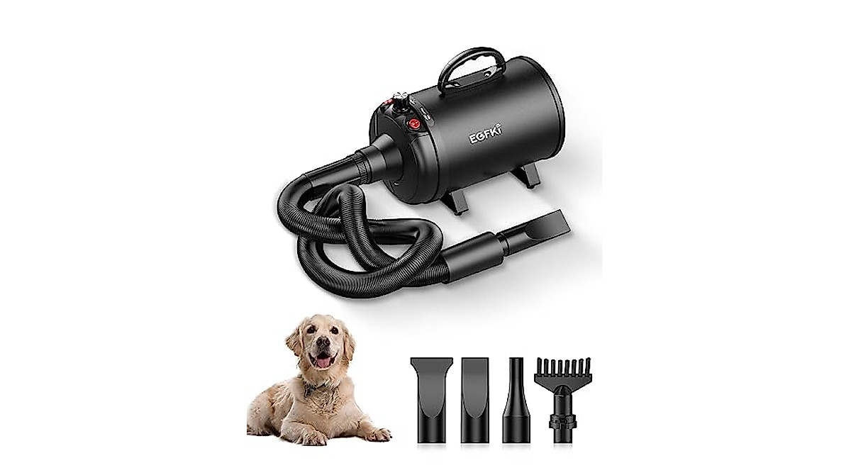 EGFKI Dog Dryer, 5.2HP/ 3800W Pet Grooming High Velocity Force Blower ...