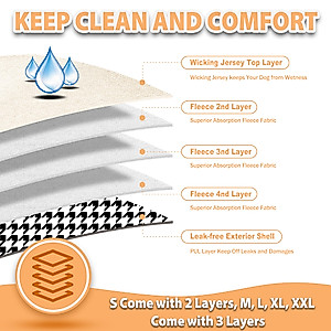 Langsprit Washable Female Dog Diapers (3 Pack) - No Leak Reusable Diapers for Doggy Female in Period - Highly Absorbent Dog Heat Panties with Adjustable Snaps M