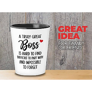 Flairy Land Coworker Shot Glass 1.5oz - Truly Boss - Funny Coworker Leaving Gift Farewell Work Colleague Boss New Job Appreciation
