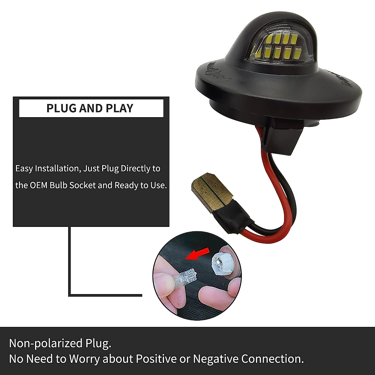 AlyoNed Full LED License Plate Light Tag Lamp Assembly Compatible with Ford F-150 F-250 F-350 F-450 F-550 Super Duty Explorer Expedition Ranger Excursion Bronco Truck Pickup