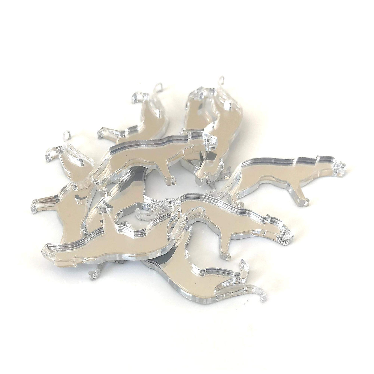 Super Cool Creations Jaguar Shaped Crafting Mirrors, Set of 10, Many Colours, Shatterproof Acrylic, Duck Egg Blue, Pack of 20 x 2cm