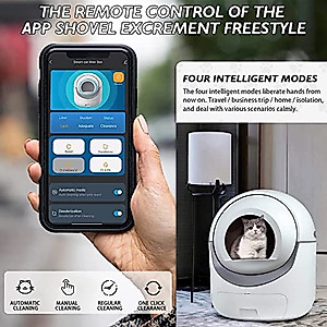 Self-Cleaning Cat Litter Box, Large Automatic Cat Litter Box for Multiple Cats, Cat Robot Litter Box with Cover, APP Control, Smart Health Monitor