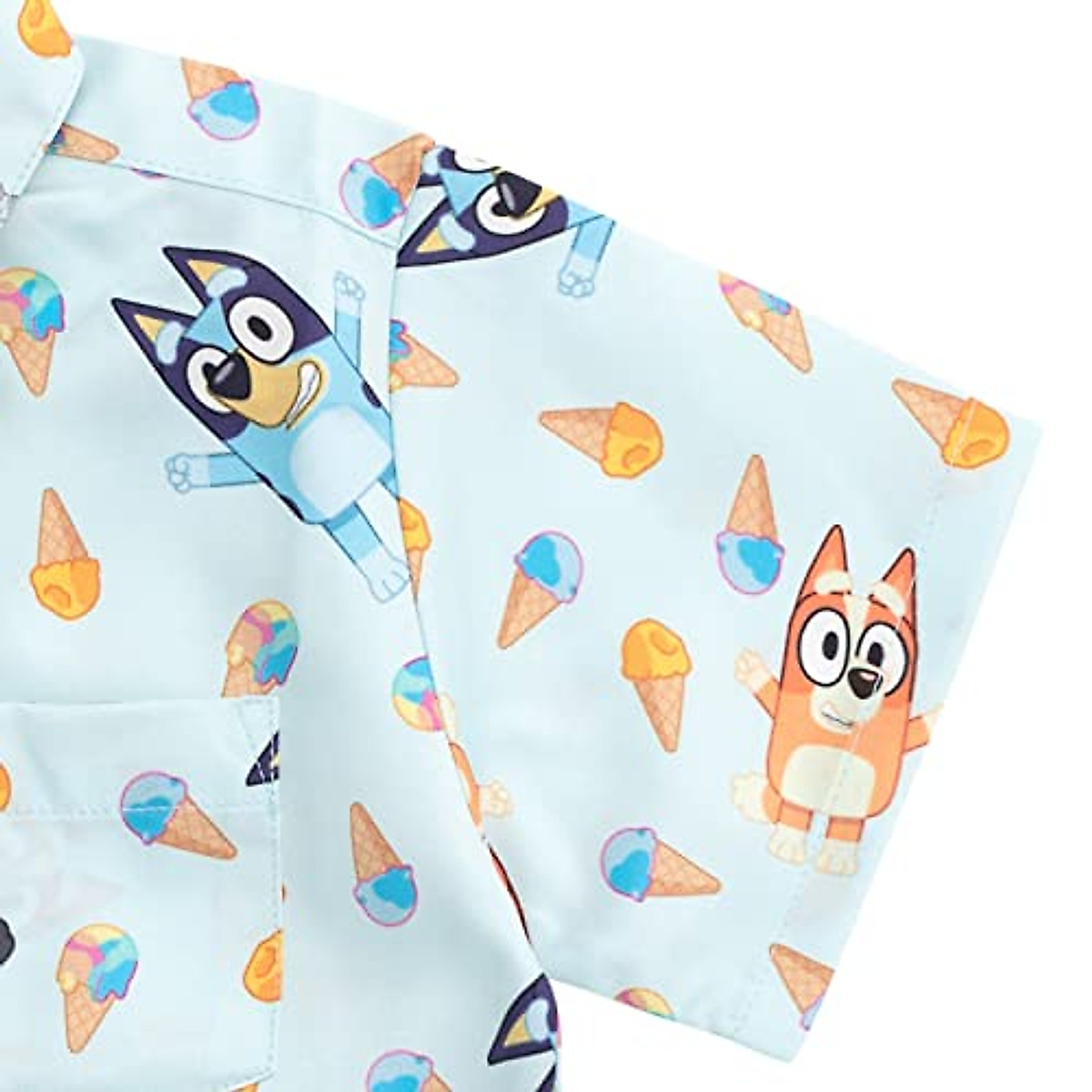 Bluey Bingo Toddler Boys Hawaiian Button Down Dress Shirt 4T