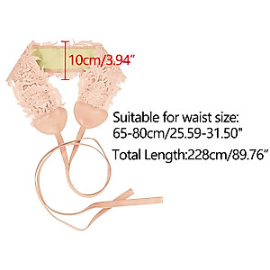 Allegra K Womens Lace Wide Waist Belt Wrap Around Obi Croset Belts Bowknot 65-80cm/25.59-31.50" Pink