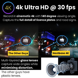 Nextbase 622GW Front and Rear Dash Cam True 4K 30fps Ultra High-Definition Automatic Recording in Car Camera - Wi-Fi GPS Bluetooth Alexa Enabled - Bluetooth - Parking Mode - Night Vision