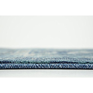 Unique Loom Oslo Collection Traditional Botanical Navy Blue Area Rug (6' x 9')