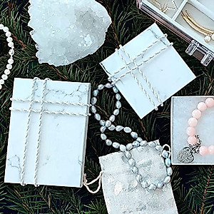 TheDisplayGuys 100-Pack #21 Cotton Filled Cardboard Paper Jewelry Box Gift Case - Marble White (2 5/8" x 1 5/8" x 1")