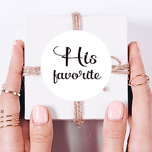 80-Pack- 2” White his Favorite & her Favorite Wedding Stickers, Wedding Favor Stickers Labels