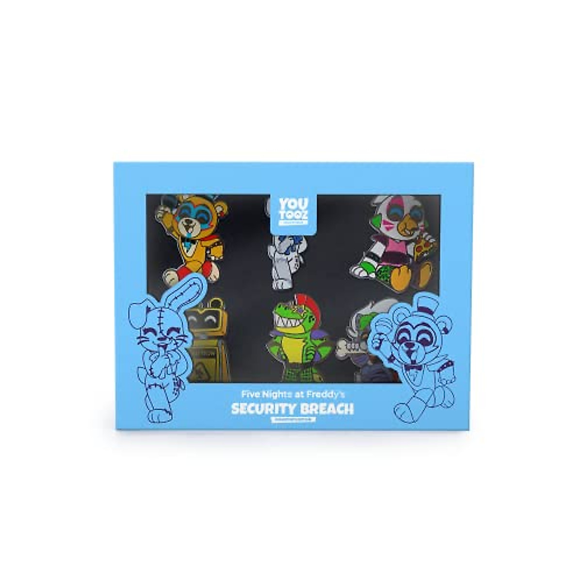 Youtooz Five Nights At Freddy's Security Breach Pin Set, Official Licensed FNAF Security Breach Pins, Collectors Box Includes 6 Pins By Youtooz Five Nights At Freddy's Collection