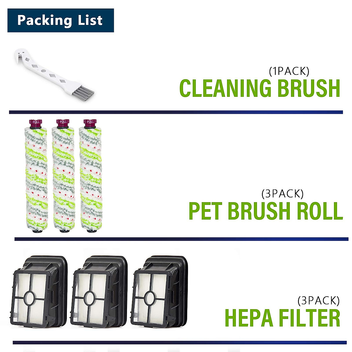 2306A,1785A Replacements Brush Roller & Filters Set Compatible with Bissell Crosswave 1785 2306 2551 Series Wet Dry Vacuum Cleaner