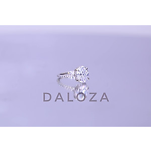 DALOZA 2.00 CT Moissanite 925 Hidden Halo Wedding Engagement Oval Cut Diamond Ring (9.5)