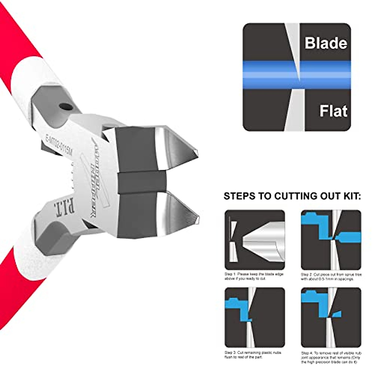 P.I.T. 4.8 Inch Model Nipper, Single Blade Gundam Nipper with Non-Slip Grip, Sprue Cutter Hobby Nippers,Model Kit Nippers for Plastic Gunpla Model Building