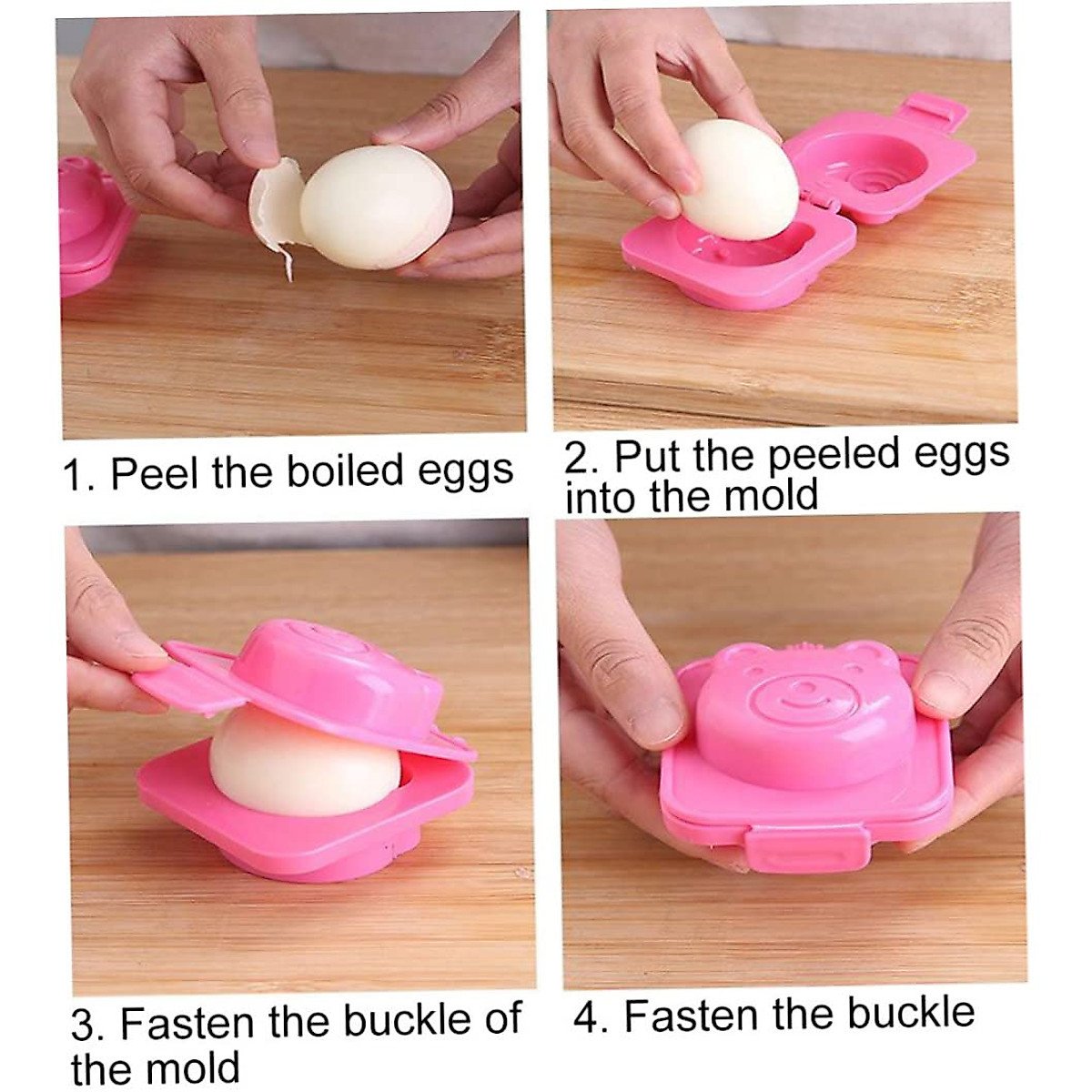 Boiled Egg Mould,6PcsHard Boiled Egg Mold,Fish Car Heart Shape Onigiri Mold,3D Rice Ball Maker, Plastic Egg Shaper DIY Tools Bento Accessories, Random Color