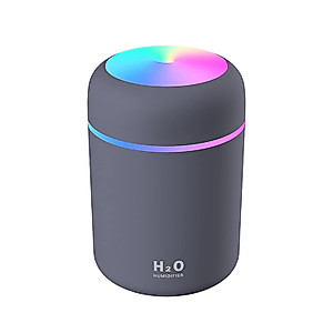 Cool Mist Humidifier, 300ml Mini Portable Humidifier with Multicolor LED Night Light, 2 Mist Mode and Auto Shut-Off, Personal Desktop Humidifier for Home Office Nursery, Super Quiet