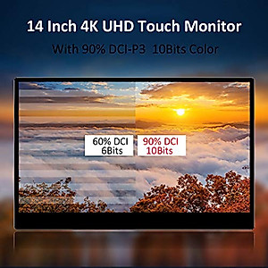 Portable Touch Monitor,Corkea 8.9 Inch 1920×1200 IPS Display with Dual USB-C and HDMI Input,HDR,Slim and Lightness,S Built-in Dual Speakers External Monitors (14 Inch 4K Touchscreen Monitor)