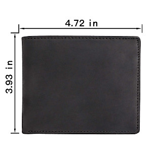 Kenon Personalized Leather Wallet For Boyfriend, Engraved RFID Blocking Bifold Stylish Brown Black Wallet For Boyfriend Valentine's Day Birthday Christmas Gifts