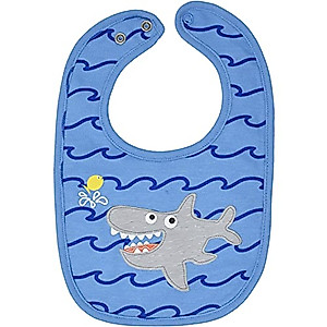 Funstuff Baby Boys 5 Pack Bibs Lion Panda Dinosaur Tiger Shark Infant