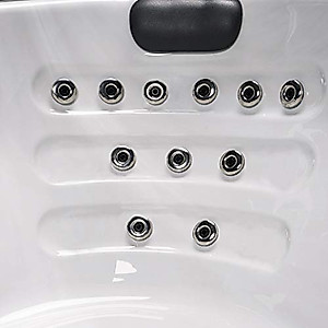 AquaLife Ariana™ 7-Person 30-Jet Non-Lounger Hot Tub with LED Lighting, Insulated Cover, Built-in Ice Bucket, Stainless Steel Heater and Ozonator