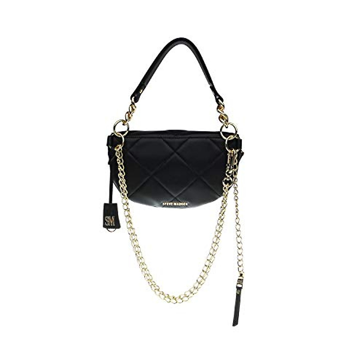 Steve Madden Quilted Convertible Belt Bag Crossbody, Black