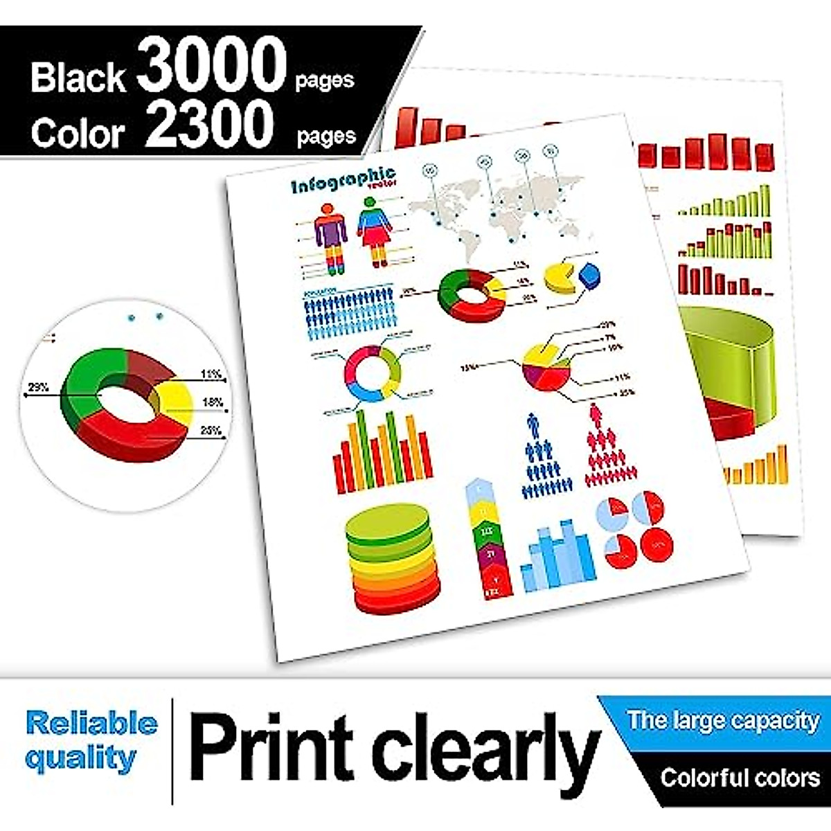TcxLink (6 Pack) TN-227BK TN-227C TN-227Y TN-227M High Yield Toner Cartridge Replacement for TN227 MFC-L3770CDW MFC-L3710CW HL-3210CW DCP-L3510CDW Printer Toner.