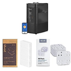 LEVOIT 6L Smart Warm and Cool Mist Humidifiers &16-Pack Aroma Pads & 10-Pack Mineral Absorption Pads