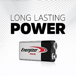 Energizer MAX 9V Batteries (2 Pack), 9 Volt Alkaline Batteries - Packaging May Vary