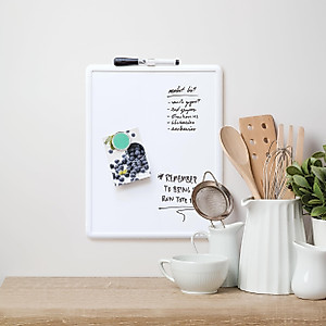 U Brands Contempo Magnetic Dry Erase Board, 11 x 14 Inches, White Frame