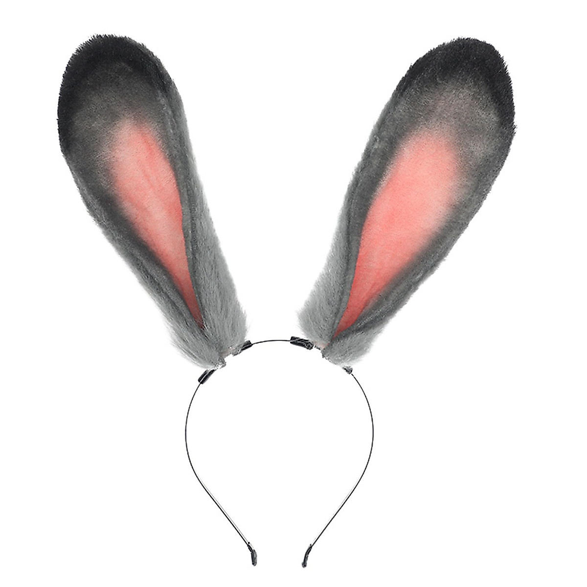 JUNBOON Handmade Fur Rabbit Ears Headwear Women Men Cosplay Costume Party Cute Head Accessories for Halloween