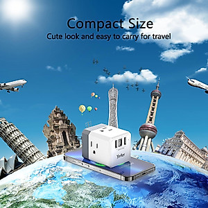 Multi Plug Outlet, Yintar 3-Outlet Extender USB Wall Charger with 3 USB Ports(2U1C), No Surge Protector for Cruise Ship, Home, Office, ETL Listed, Ideal Stocking Stuffers for Adults