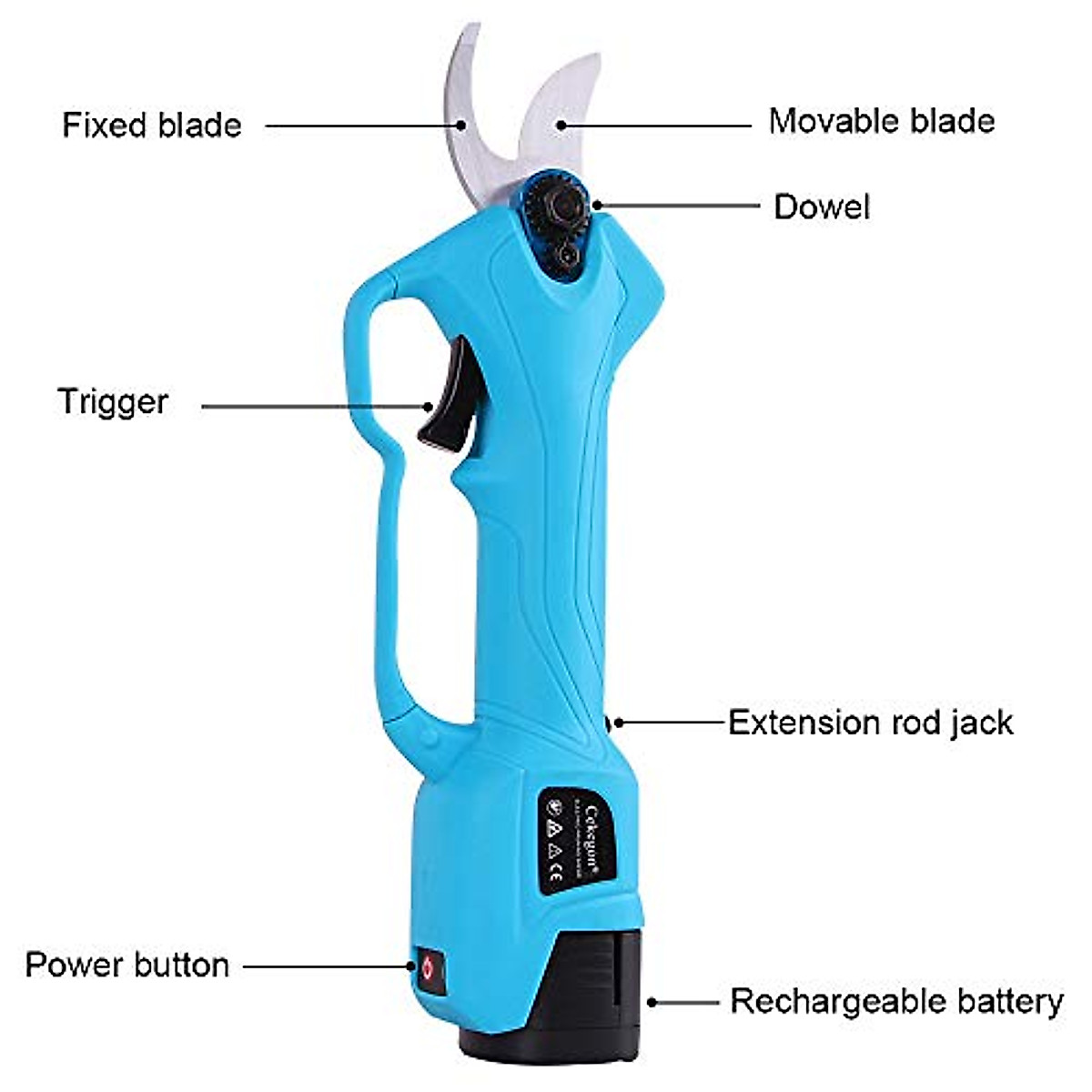 Electric Pruning Shears, 1 Inch Cordless Pruner, 25mm Power Pruner, 2 x 2Ah Lithium Batteries, Battery-Powered Pruning Shears for Tree Branch, 6-8 Working Hours