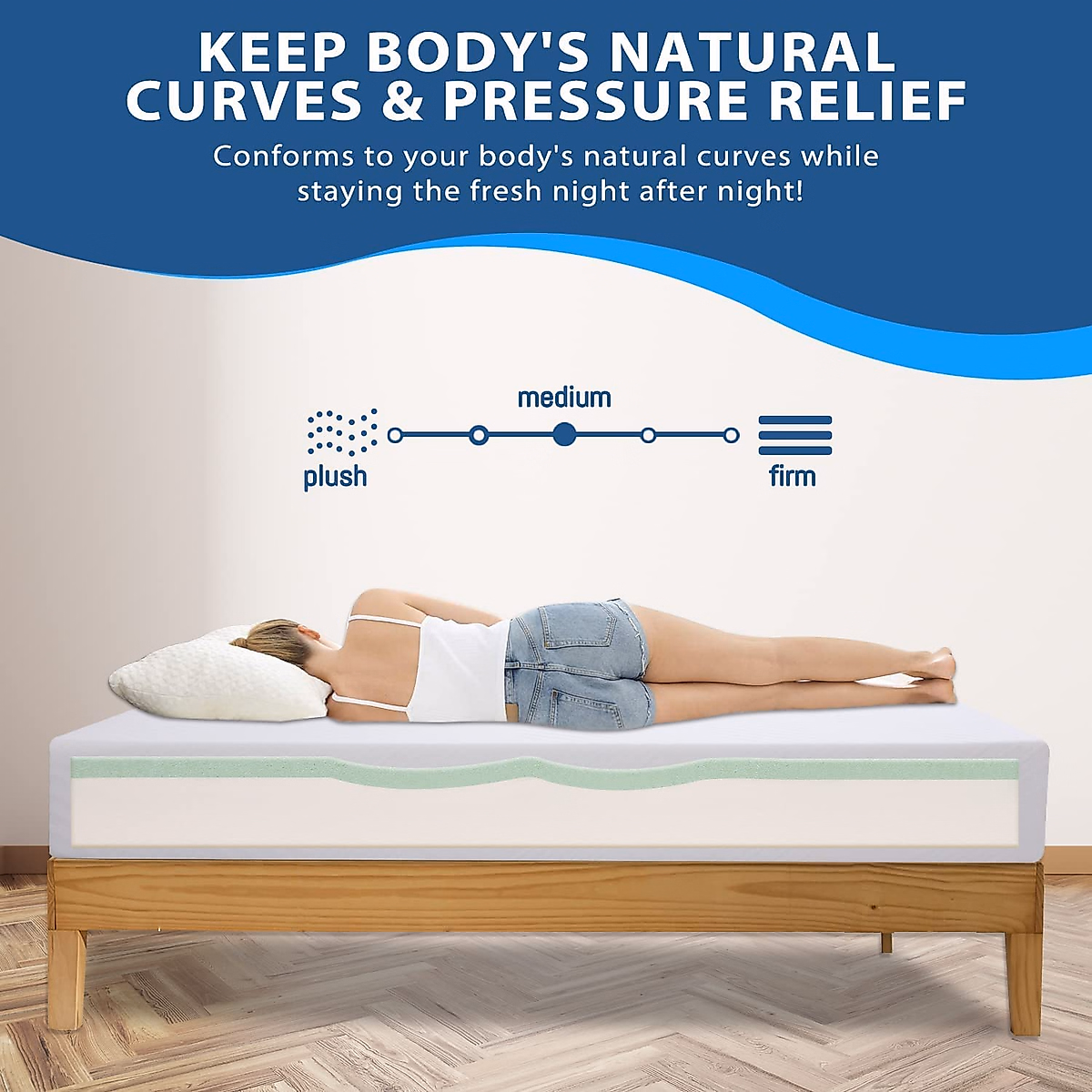 MLILY Twin Mattress, 8 Inch Memory Foam Mattress Twin Size in a Box for Bunk Bed Trundle Bed, Medium Firm, CertiPUR-US Certified