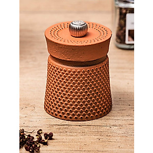 Peugeot Bali FONTE Cast Iron Pepper Mill, 8cm/3 In Orange, Black, 3.15in.